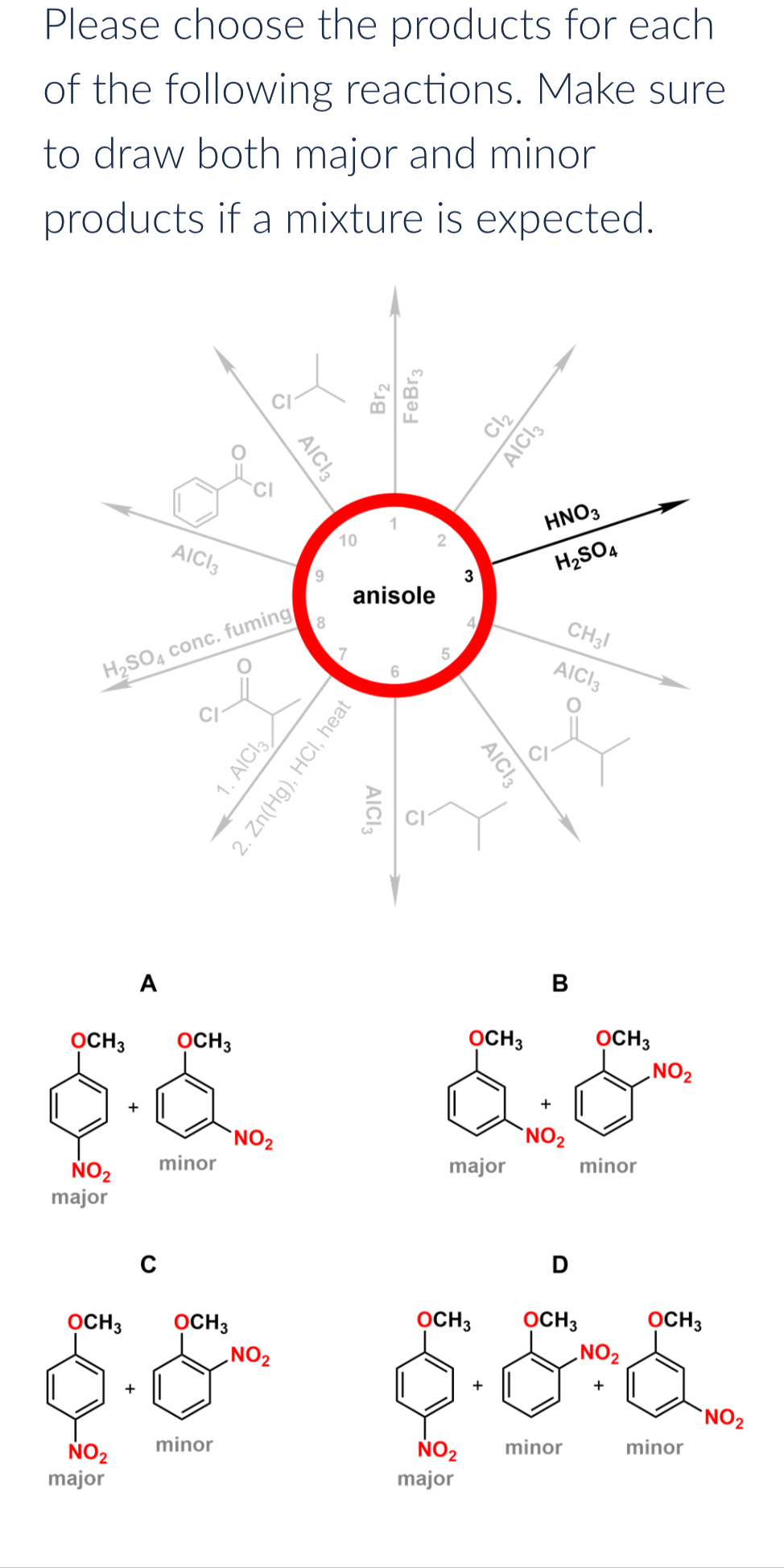 Solved Please choose the products for each of the following | Chegg.com