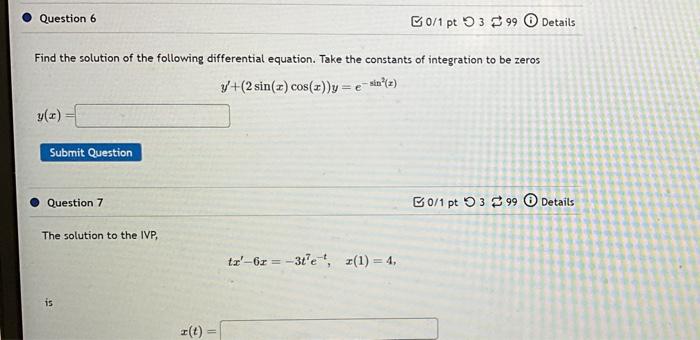 Solved Find the solution of the following differential | Chegg.com
