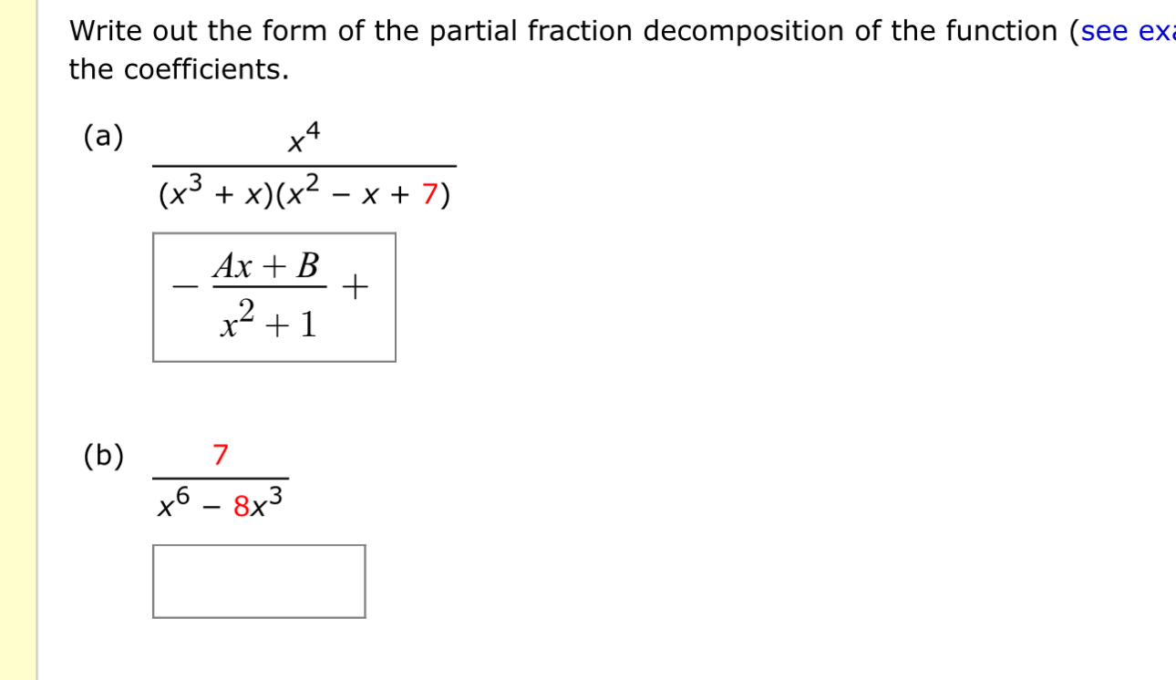 Solved Write out the form of the partial fraction | Chegg.com