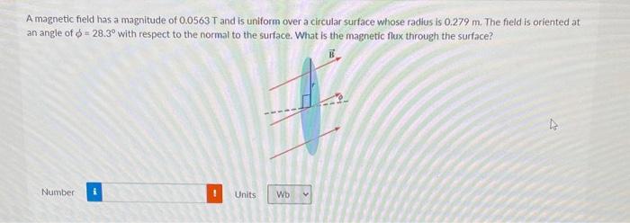 Solved A magnetic field has a magnitude of 0.0563 T and is | Chegg.com