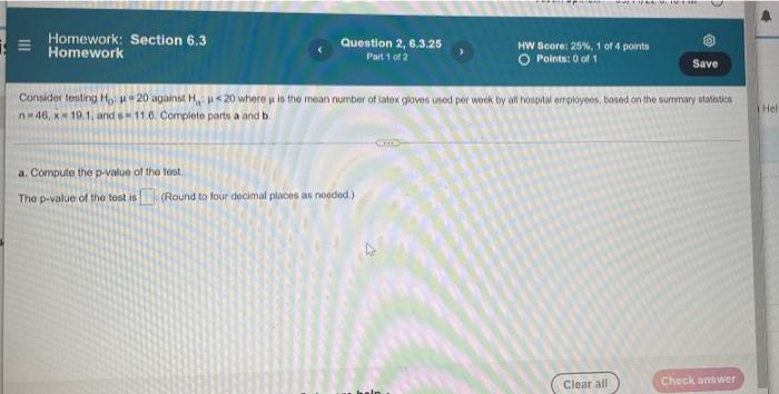 Solved Homework Section 6 3 Homework Question 2 6 3 25