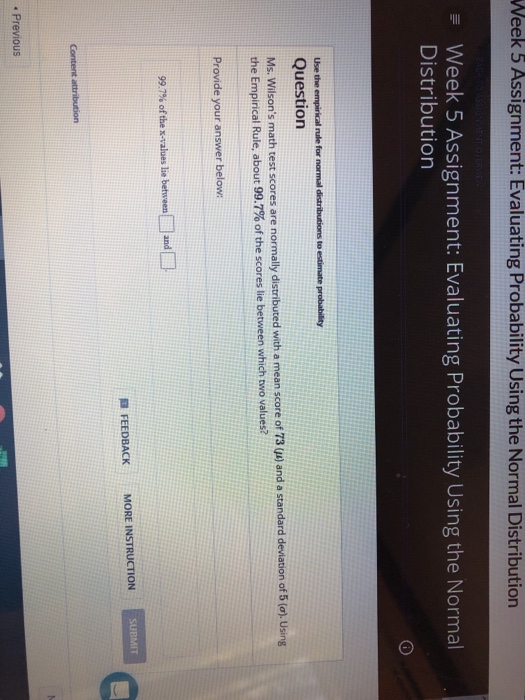 Solved Week 5 Assignment: Evaluating Probability Using the | Chegg.com