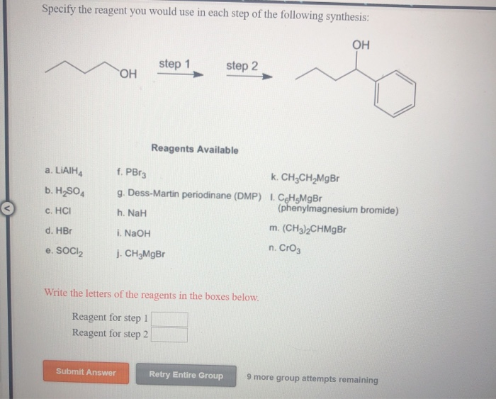 Solved H3C CI step 2 CH3 step 1 CH3 Reagents Available f. | Chegg.com