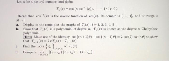 part (a) and (d). use matlab for (a) and provide | Chegg.com