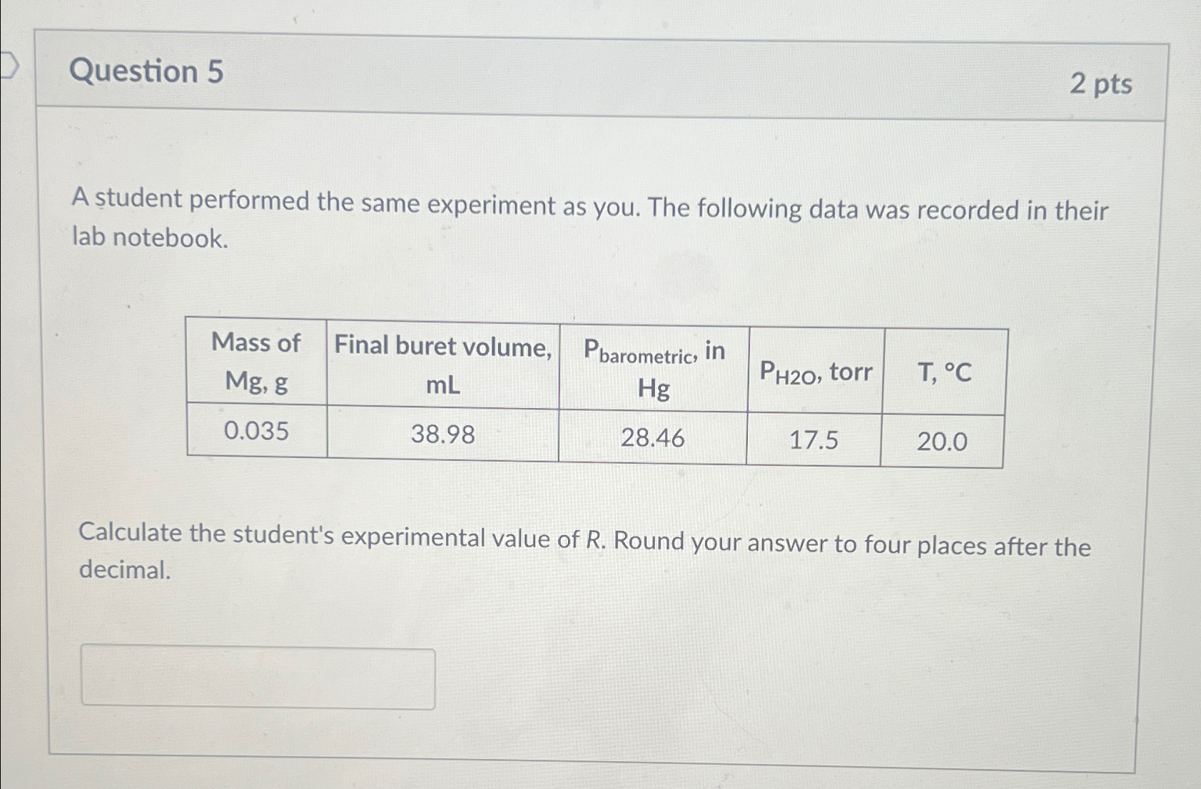 Solved Question 52 ﻿ptsA student performed the same | Chegg.com