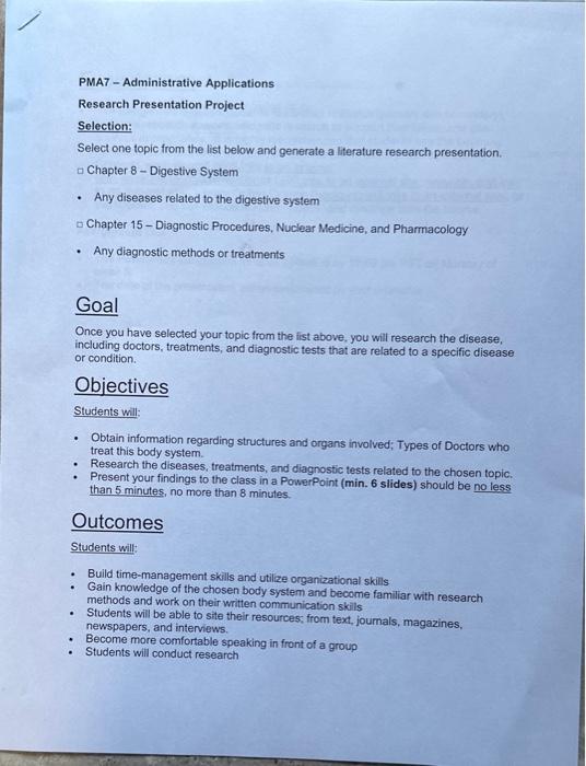 Solved PMA7 - Administrative Applications Research | Chegg.com