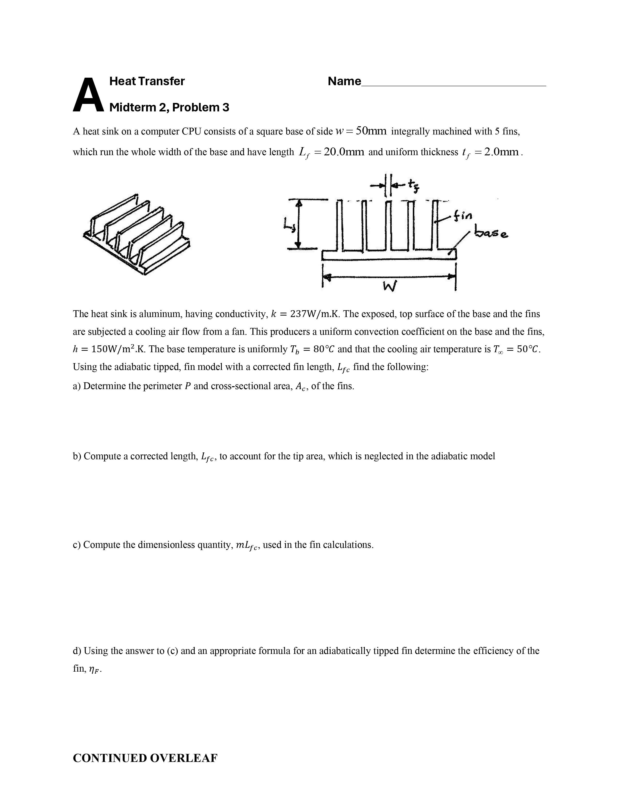Solved A heat sink on a computer CPU consists of a square | Chegg.com