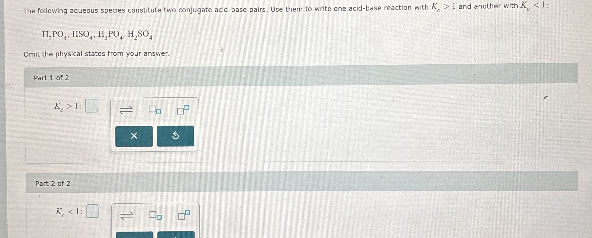Solved The following aqueous species constitute two | Chegg.com