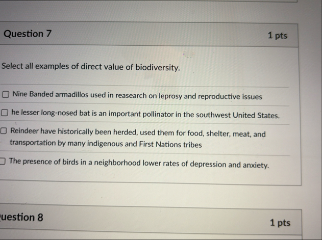 Solved Question 71 ﻿ptsSelect all examples of direct value | Chegg.com