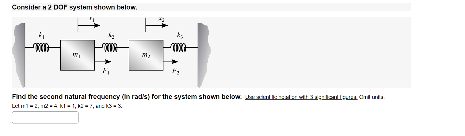 Solved Consider a 2 ﻿DOF system shown below.Find the second | Chegg.com