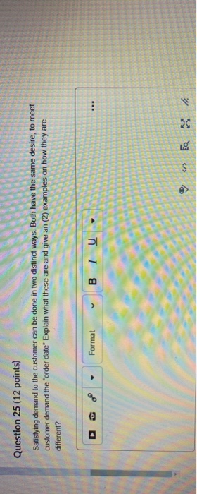 Solved Question 25 (12 points) Satisfying demand to the | Chegg.com