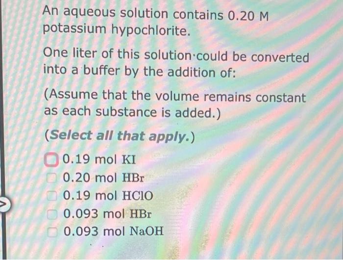 Solved An aqueous solution contains 0.30M ammonium | Chegg.com