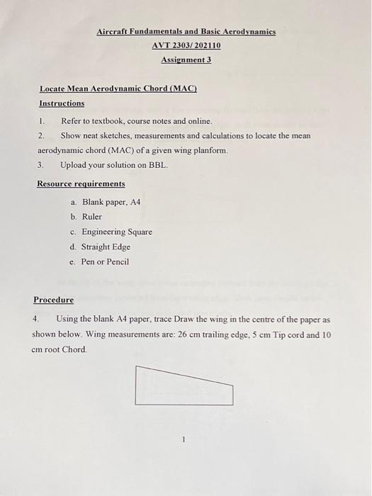 Aircraft Fundamentals and Basic Aerodynamics AVT | Chegg.com