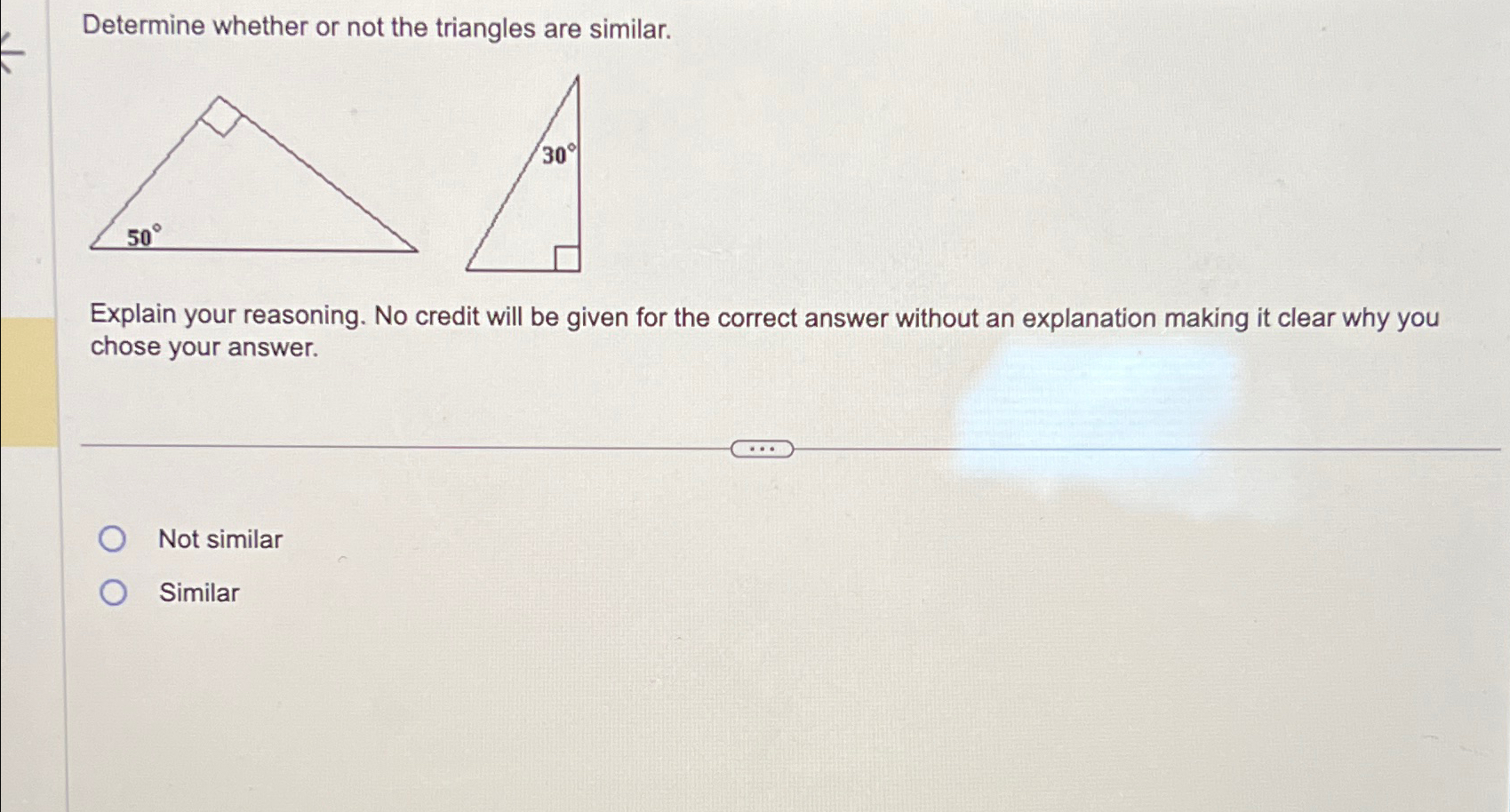 Solved Determine whether or not the triangles are | Chegg.com