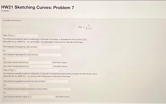 Solved HW21 Sketching Curves: Problem 7 (1 point) Censider | Chegg.com