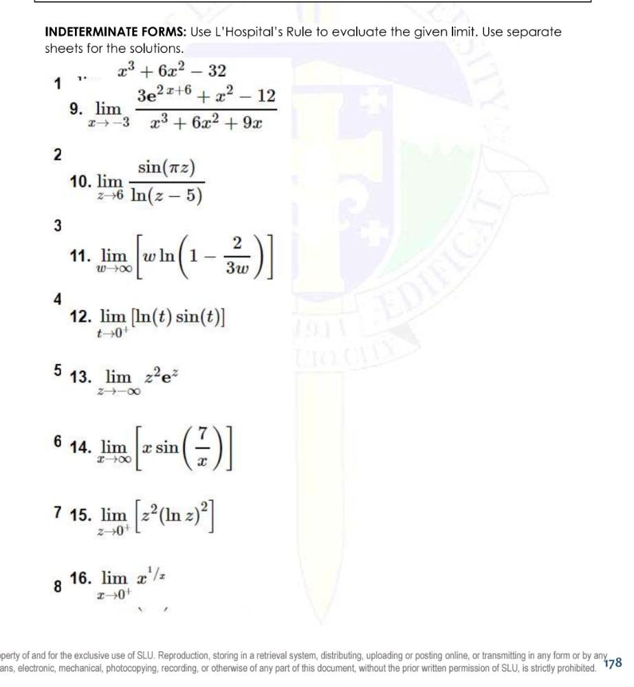 Solved INDETERMINATE FORMS: Use L'Hospital's Rule to | Chegg.com
