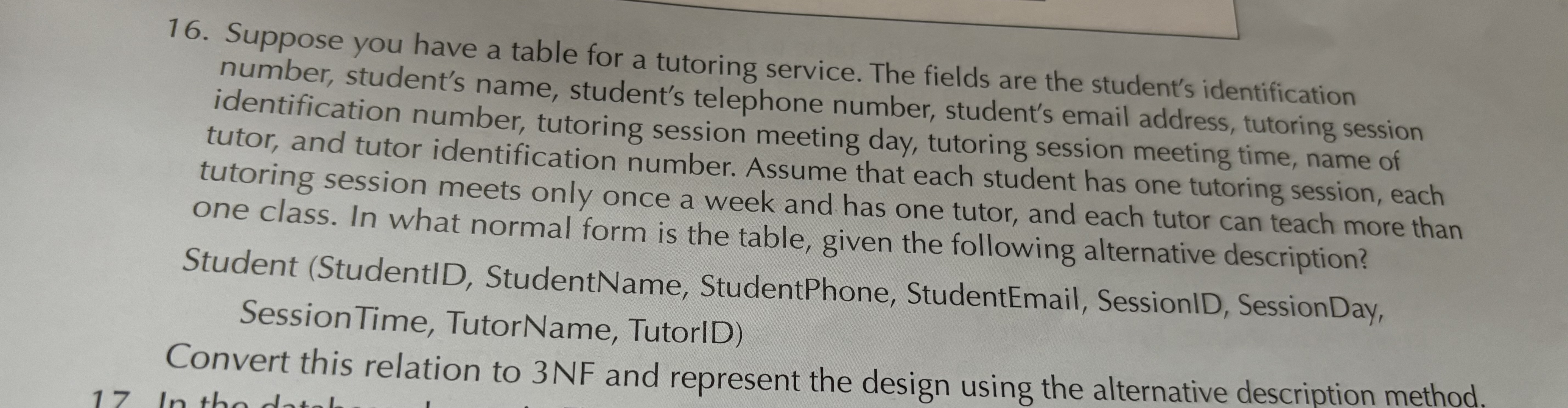 Solved Suppose you have a table for a tutoring service. The | Chegg.com