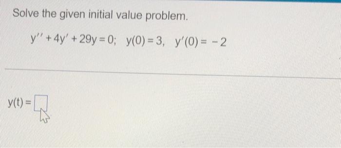 Solved Solve the given initial value problem. | Chegg.com