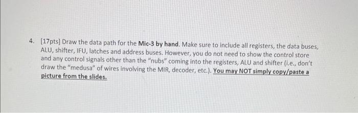 3. [24pts] Given the following microcode: Assume we | Chegg.com