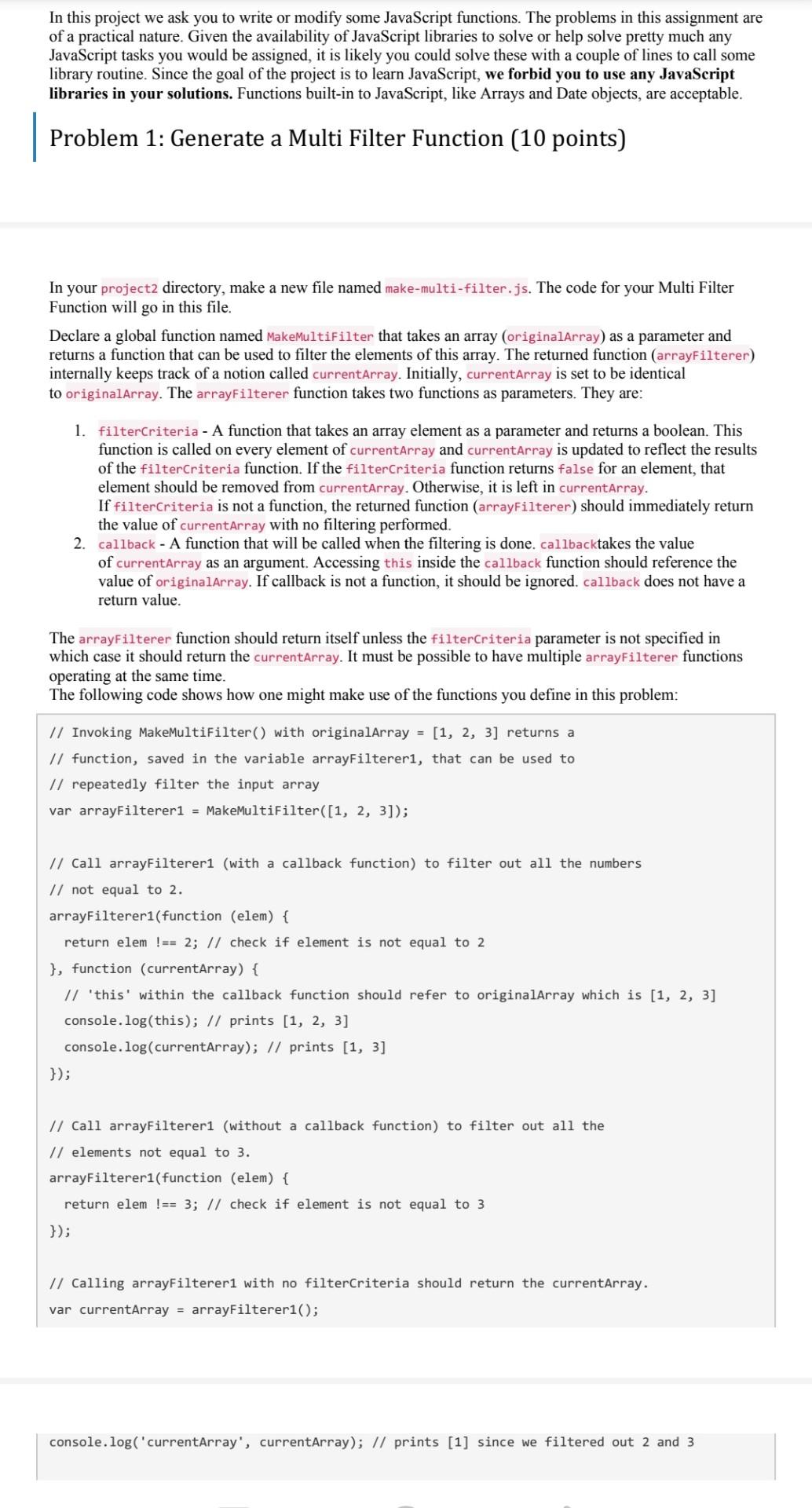 Solved Project 2: JavaScript Workout Individual work (No | Chegg.com
