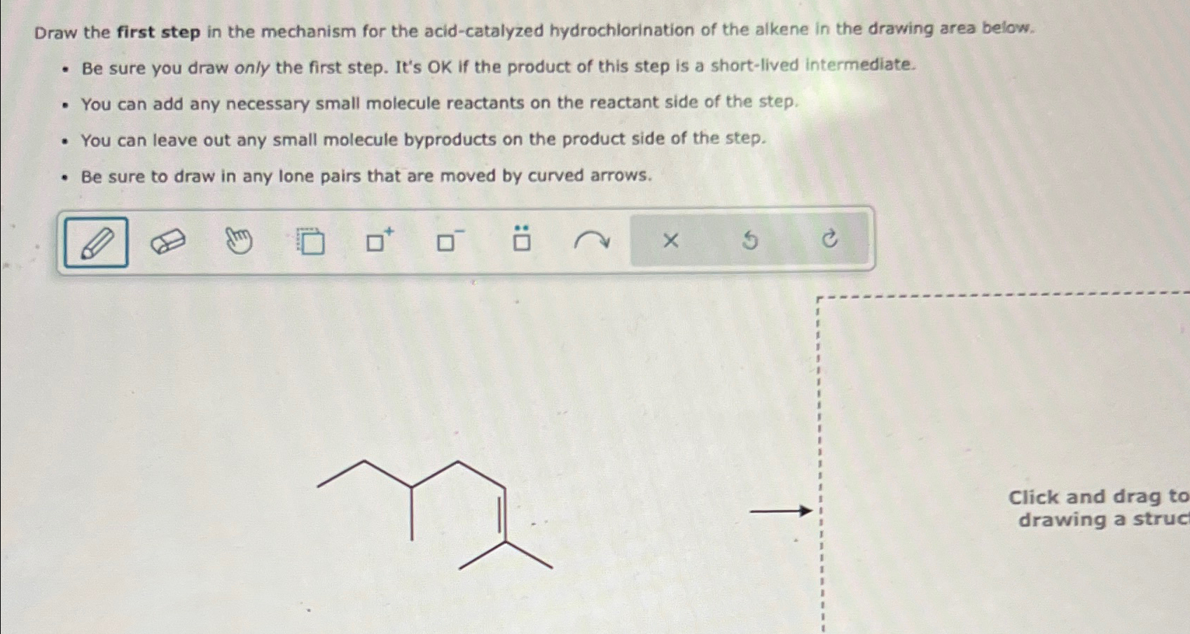 Draw the first step in the mechanism for the | Chegg.com