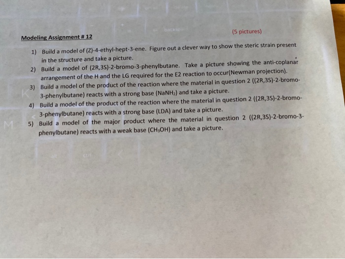 Solved Modeling Assignment # 12 (5 pictures) 1) Build a | Chegg.com