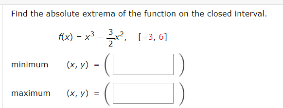 Solved Find the absolute extrema of the function on the | Chegg.com