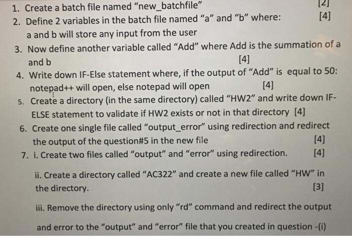 Solved 1 Create A Batch File Named Newbatchfile 2 8152