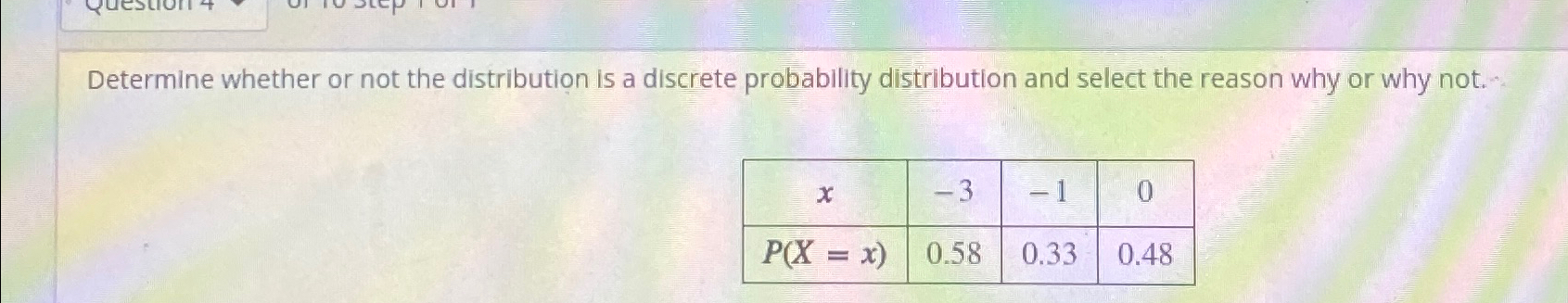 Solved Determine whether or not the distribution is a | Chegg.com