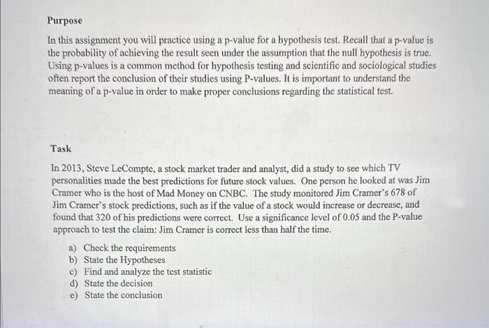 Solved Purpose In this assignment you will practice using a | Chegg.com