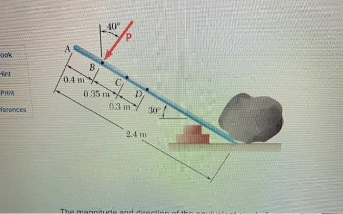 Solved A worker tries to move a rock by applying a | Chegg.com