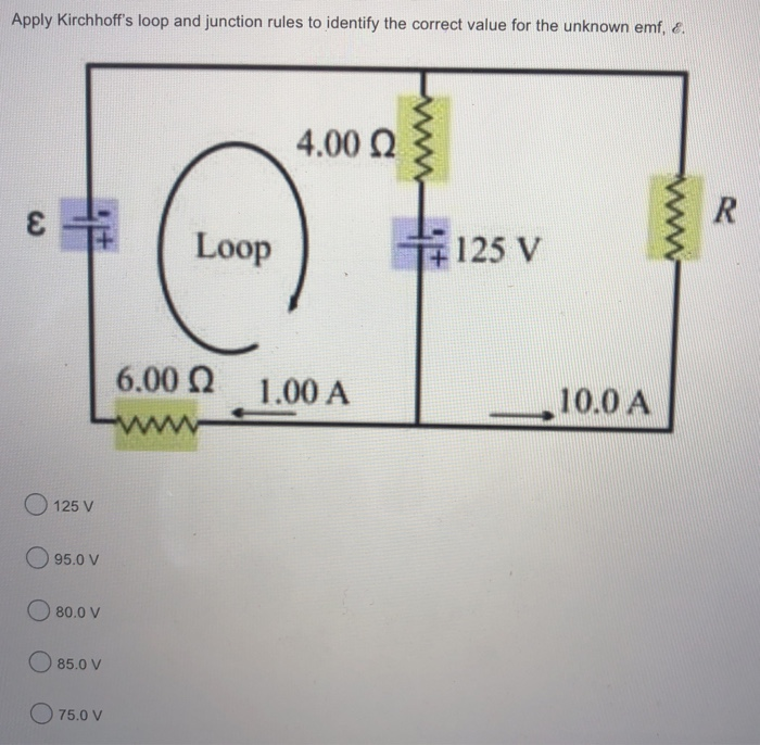Solved Apply Kirchhoff's loop and junction rules to identify | Chegg.com