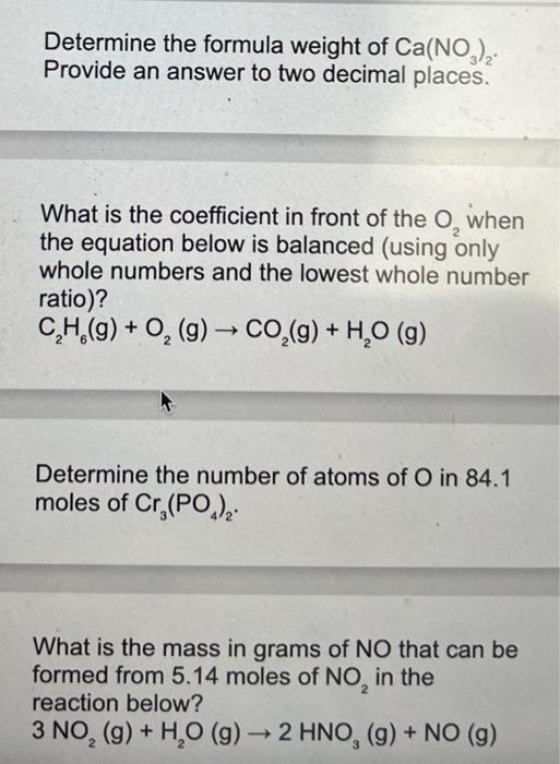 Solved Determine the formula weight of Ca(NO3)2. Provide an | Chegg.com