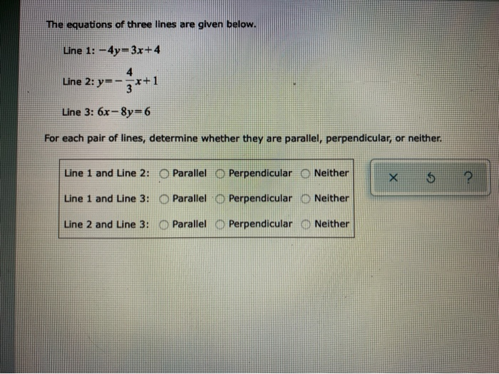 Solved The equations of three lines are given below. Line 1: | Chegg.com