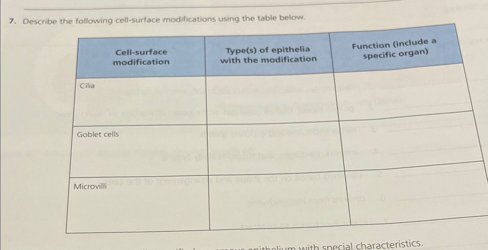 Solved Describe the following cell-surface modifications | Chegg.com