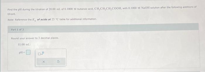 Solved Find the pH during the titration of 20.00 mL of | Chegg.com
