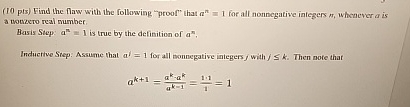 Solved (10 ﻿pts) ﻿Find the flaw with the following "proof" | Chegg.com