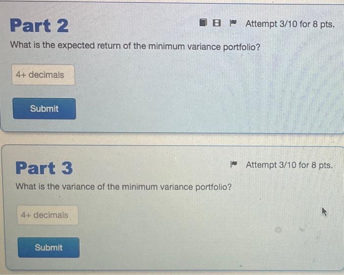 Solved Stock 1 has an expected return of 10% and a standard | Chegg.com