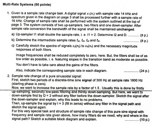 Solved Multi-Rate Systems (50 ﻿points)1. ﻿Given is a sample | Chegg.com