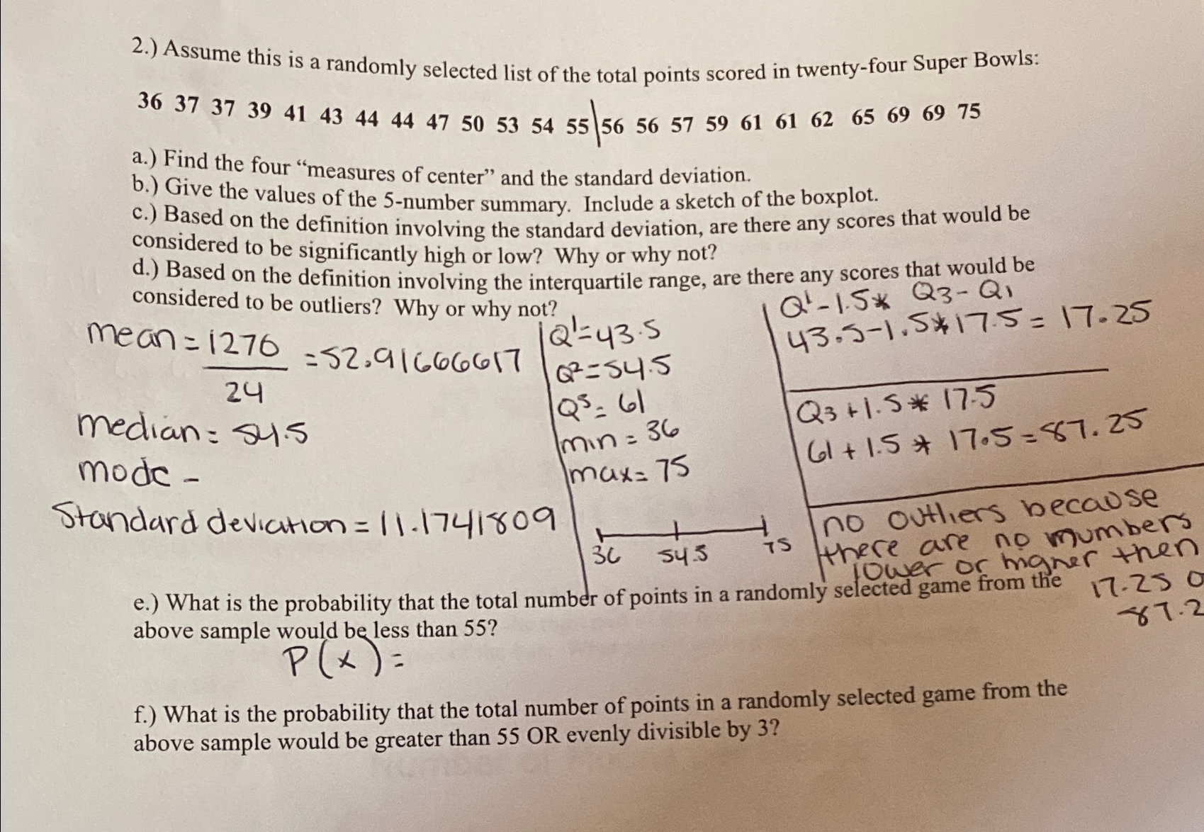 Solved 2.) ﻿Assume this is a randomly selected list of the | Chegg.com