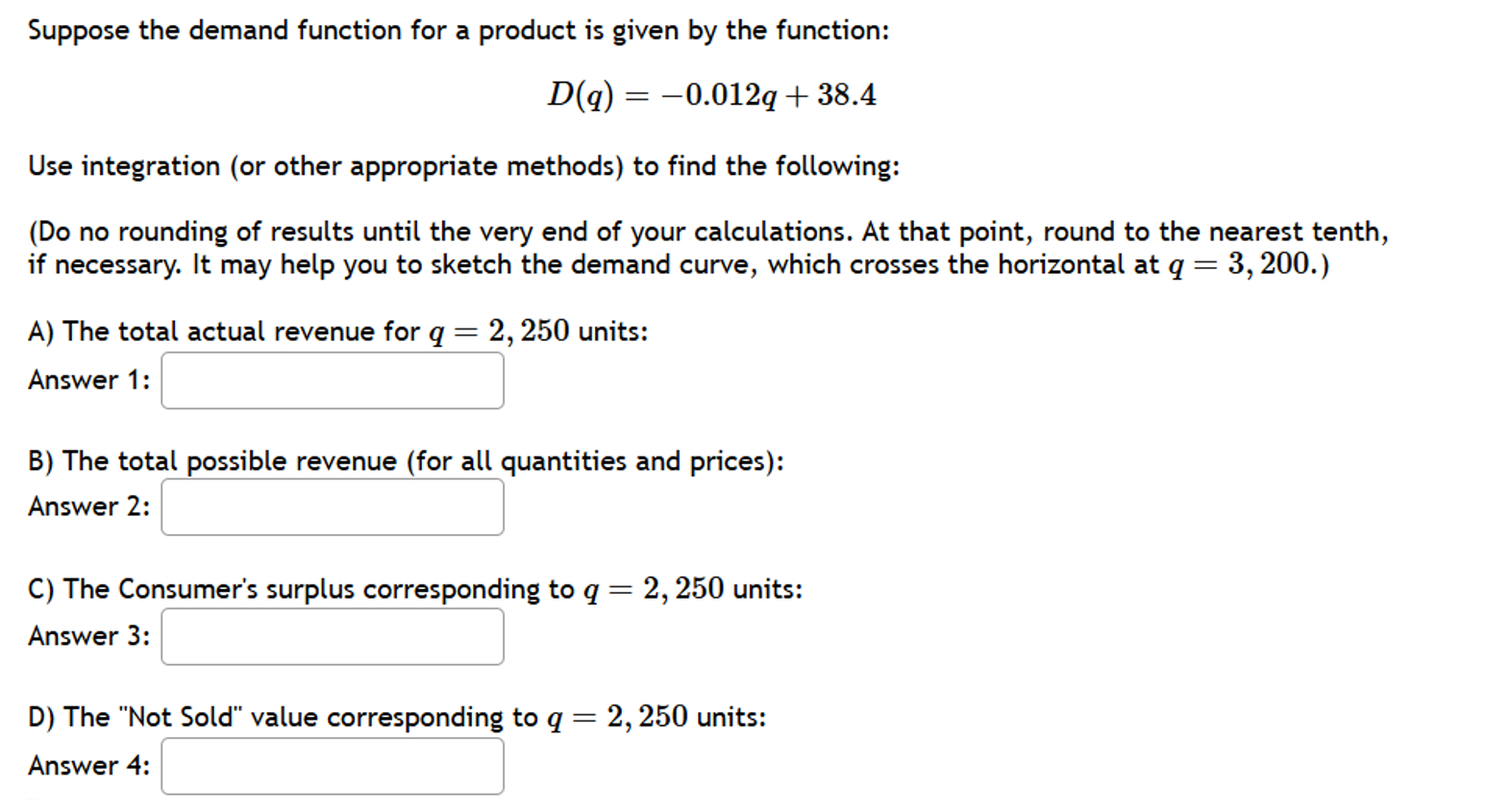 Solved Suppose the demand function for a product is given by | Chegg.com