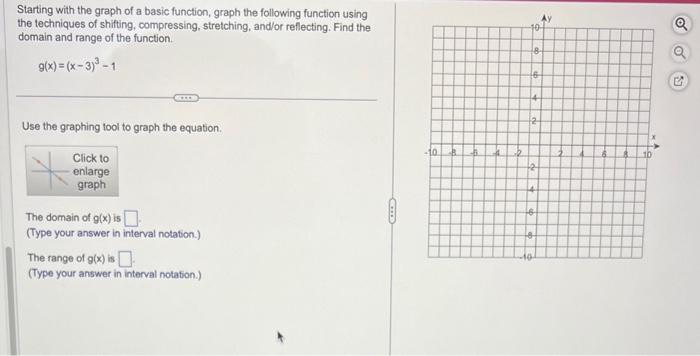 Solved Starting with the graph of a basic function, graph | Chegg.com