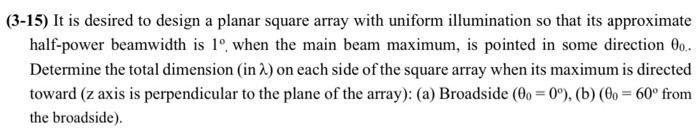 Solved (3-15) It is desired to design a planar square array | Chegg.com