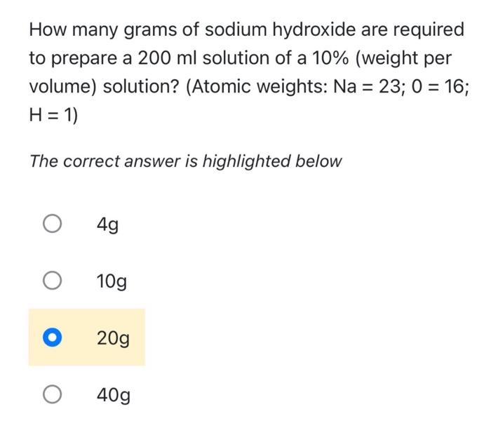 Solved a How many grams of sodium hydroxide are required to | Chegg.com