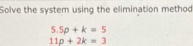 Solved Solve the system using the elimination | Chegg.com