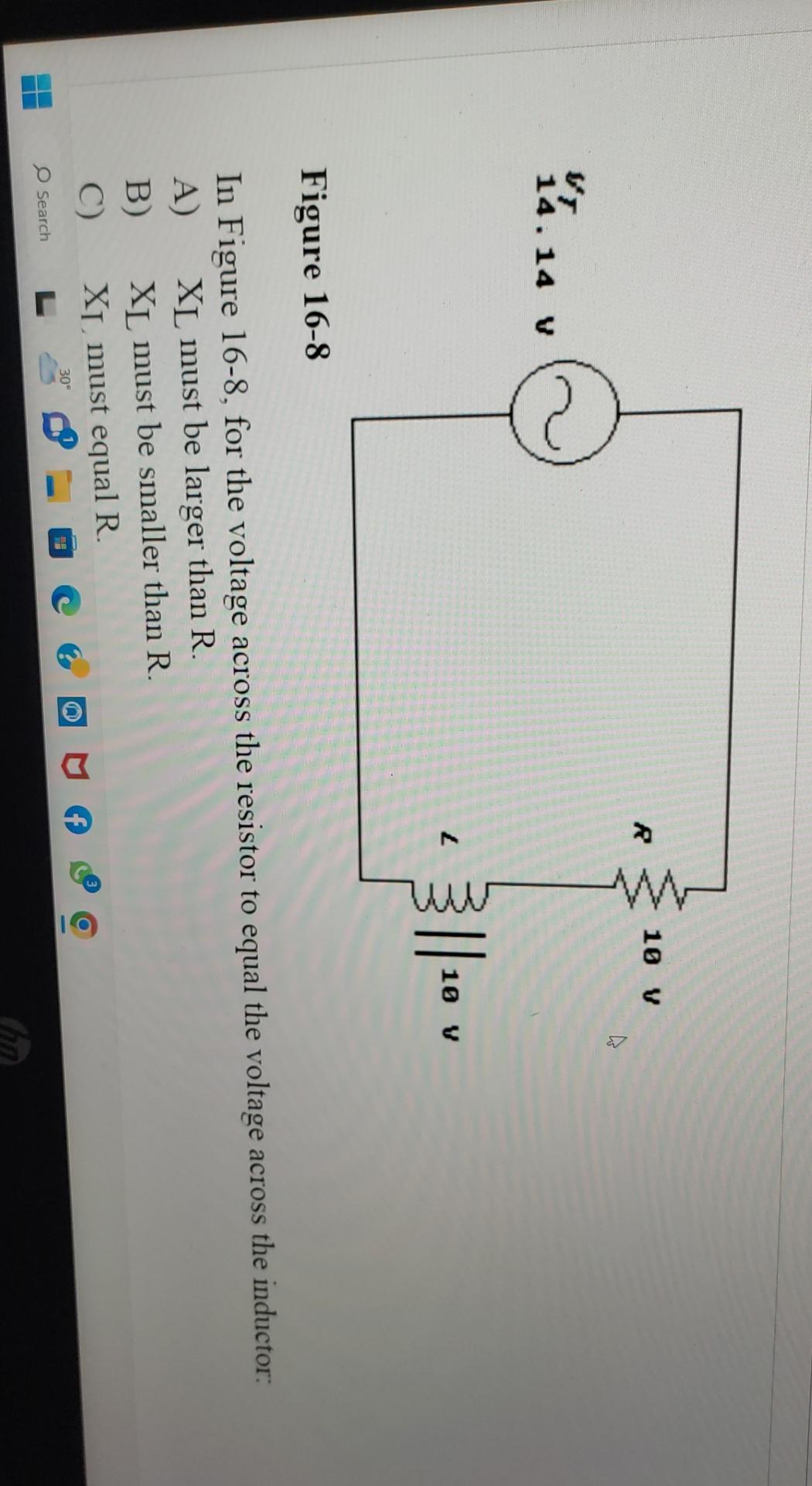 Solved In Figure 16-8, for the voltage across the resistor | Chegg.com