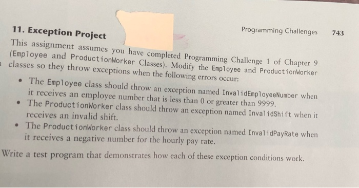 Solved Programming Challenges 1. Employee and | Chegg.com