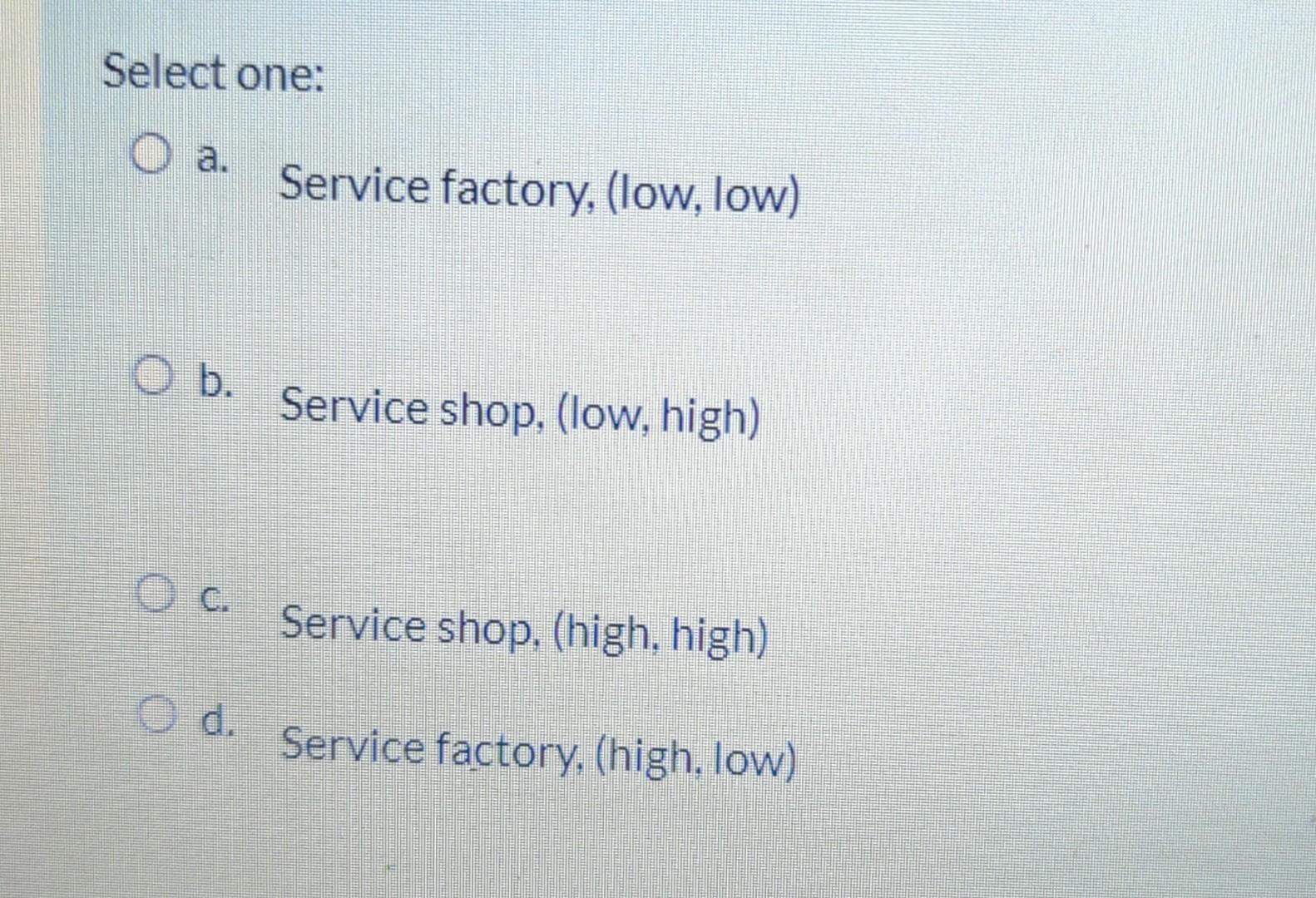 Solved In the matrix below, by Schmenner, indicate where | Chegg.com