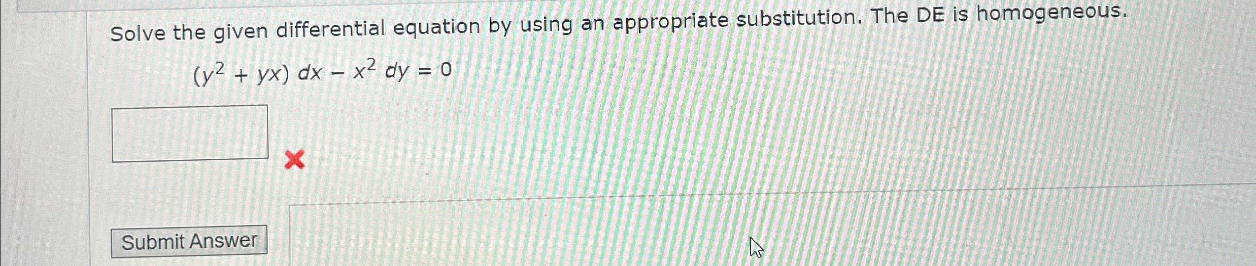 Solved Solve the given differential equation by using an | Chegg.com