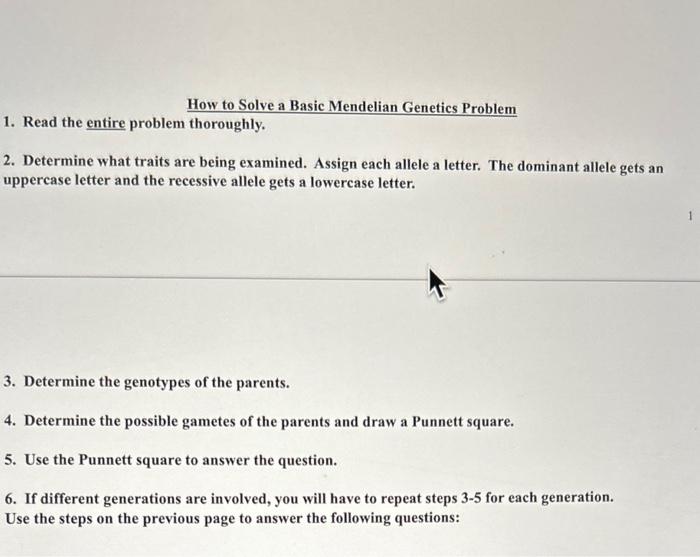 Solved How to Solve a Basic Mendelian Genetics Problem 1. | Chegg.com